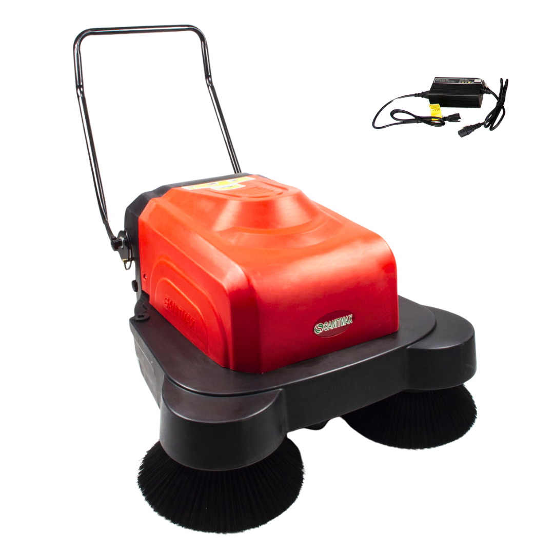 Industrial Walk Behind Battery Powered Floor Sweeper | SANITMAX