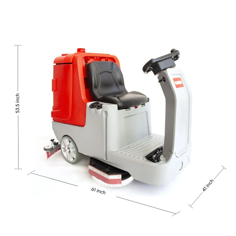 SM860 Ride-On Commercial Floor Scrubber Dryer Machine, 34" Dual Brushe ...