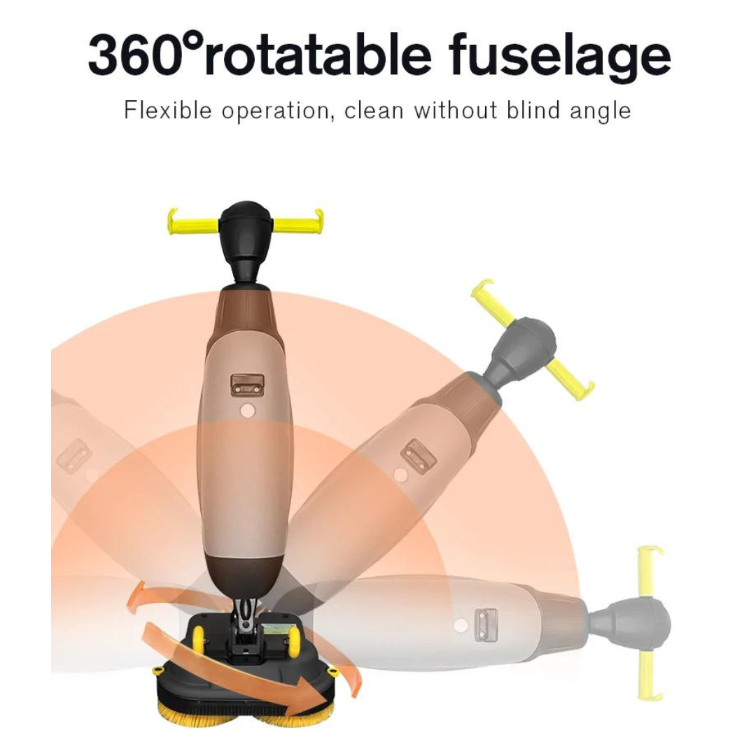 SM430 17" Walk-behind Floor Scrubber Machine, 360 Degree Rotating Head ...