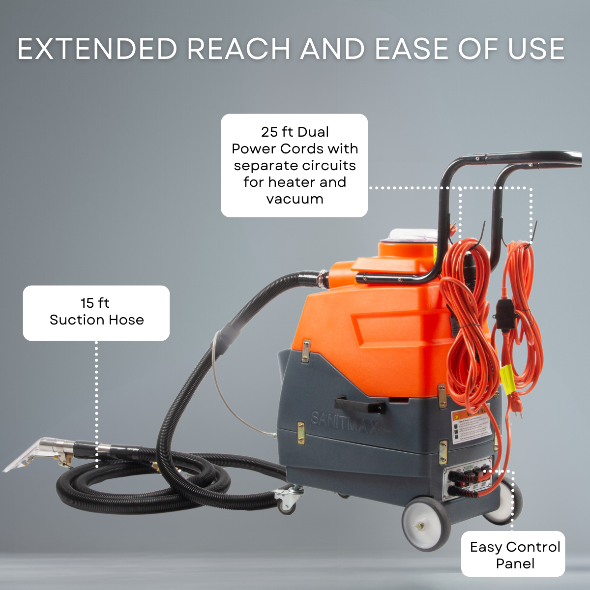 SM18H Heated Carpet Extractor – Dual Tank, Pro Use | Sanitmax – SANITMAX